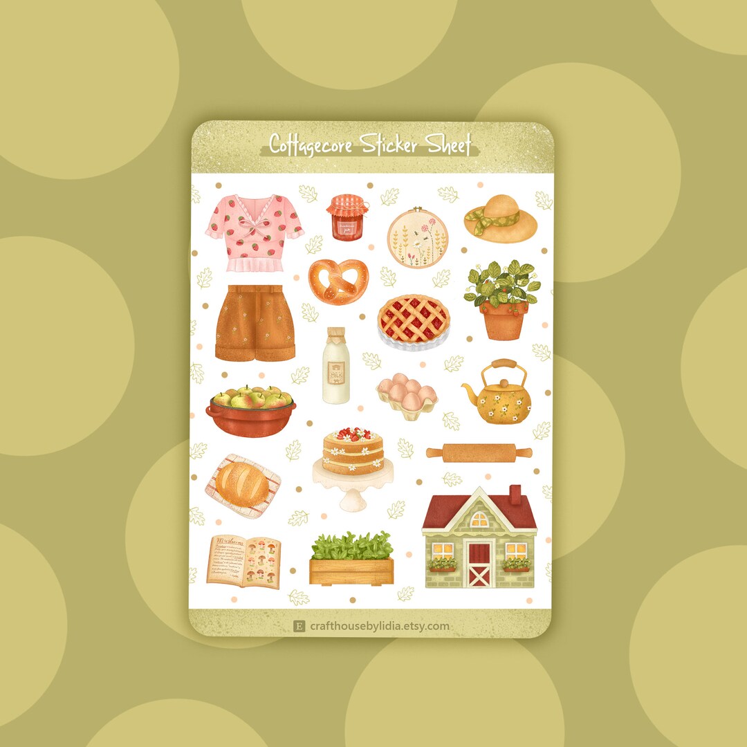 Cute Cottagecore Sticker Sheet Cottagecore Stickers - Etsy