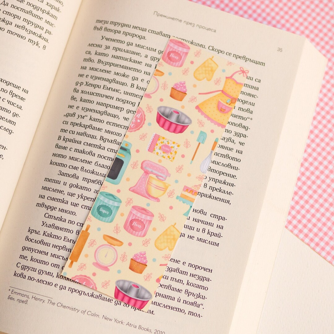 Baking Bookmark | Cute Illustrated Bookmark - Etsy