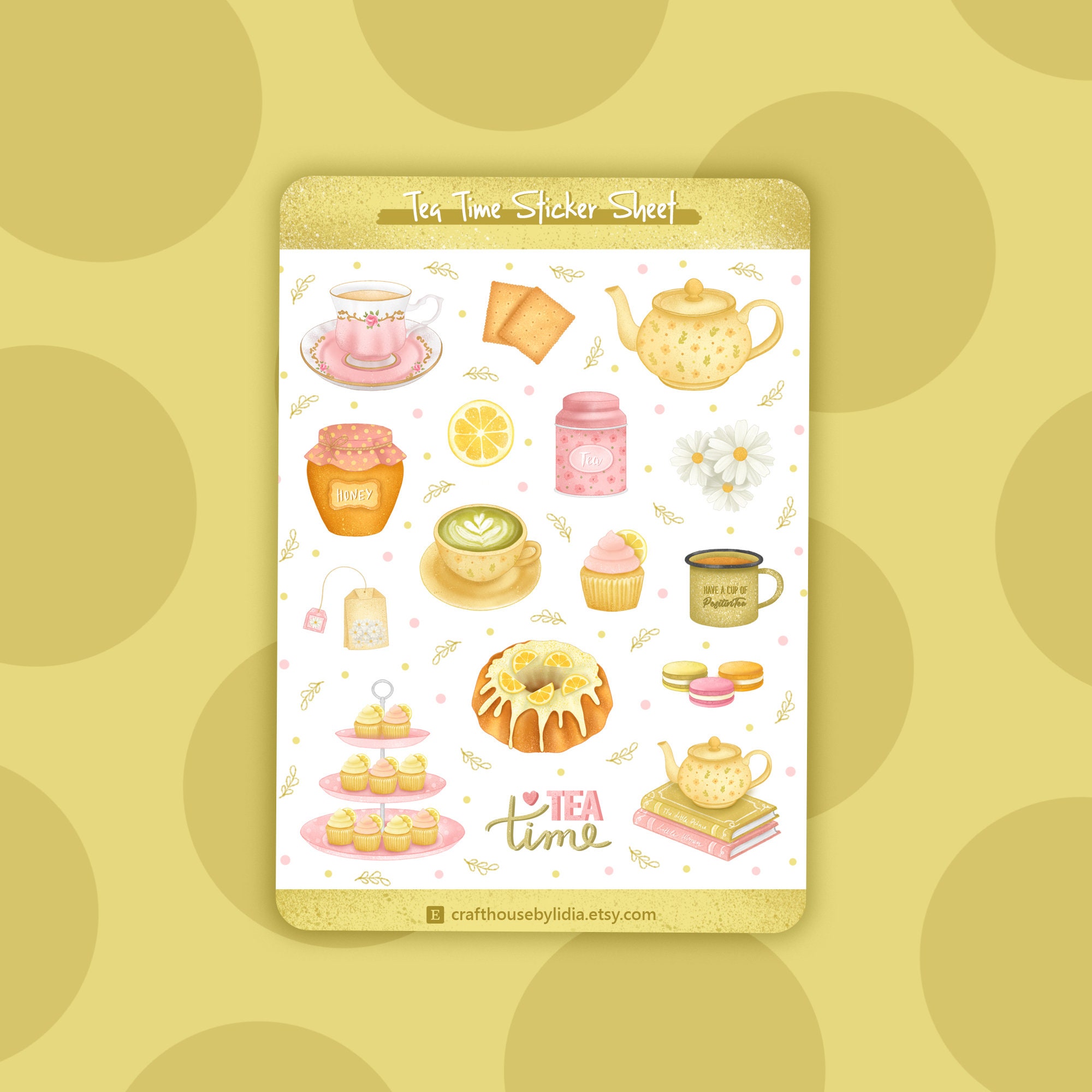 Tea Stickers Tea Sticker Sheet Tea Time Stickers Planner - Etsy