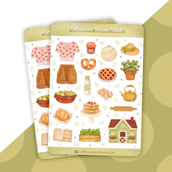 Cute Cottagecore Sticker Sheet Cottagecore Stickers | Etsy