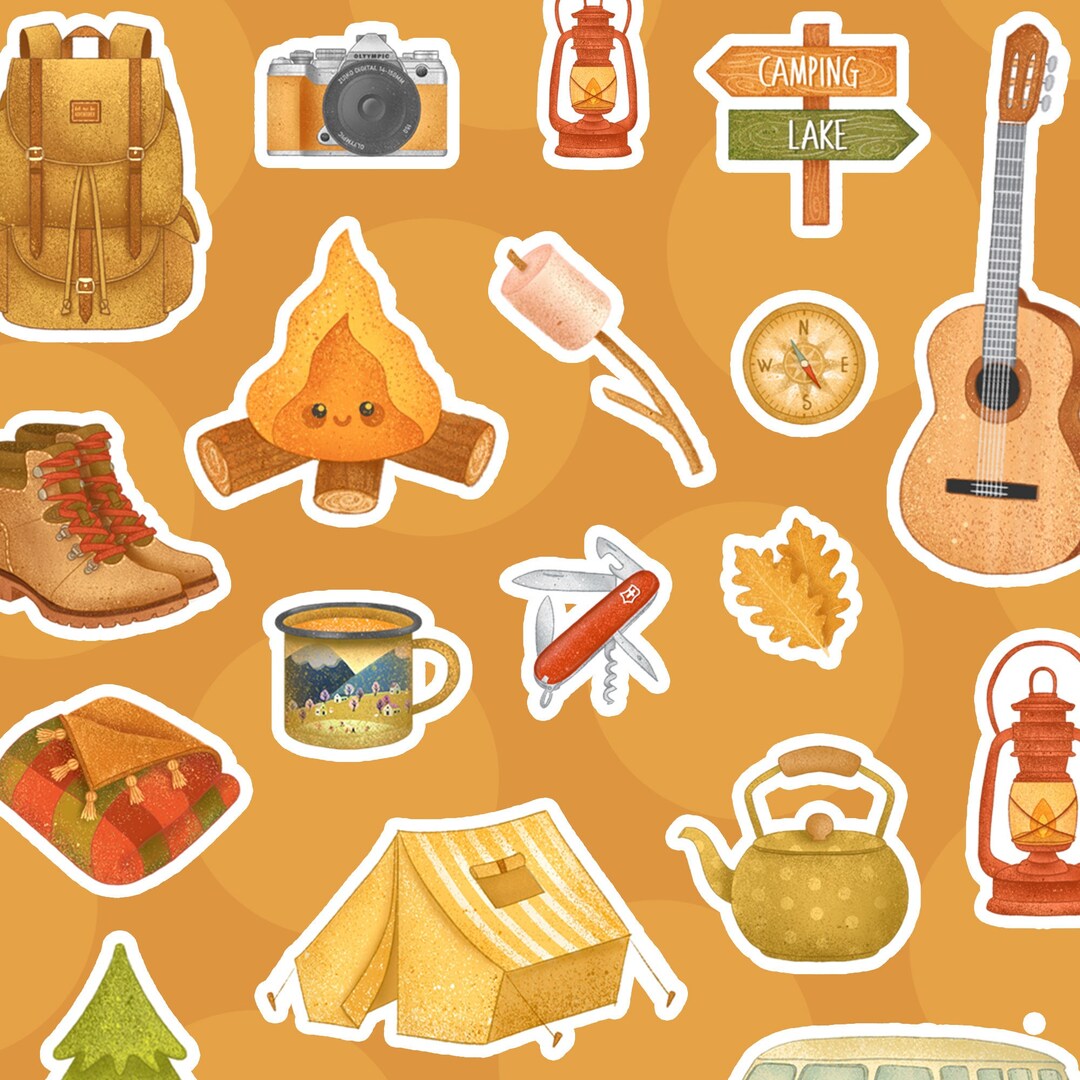 Mountain Camping Sticker Pack Bullet Journal Stickers - Etsy