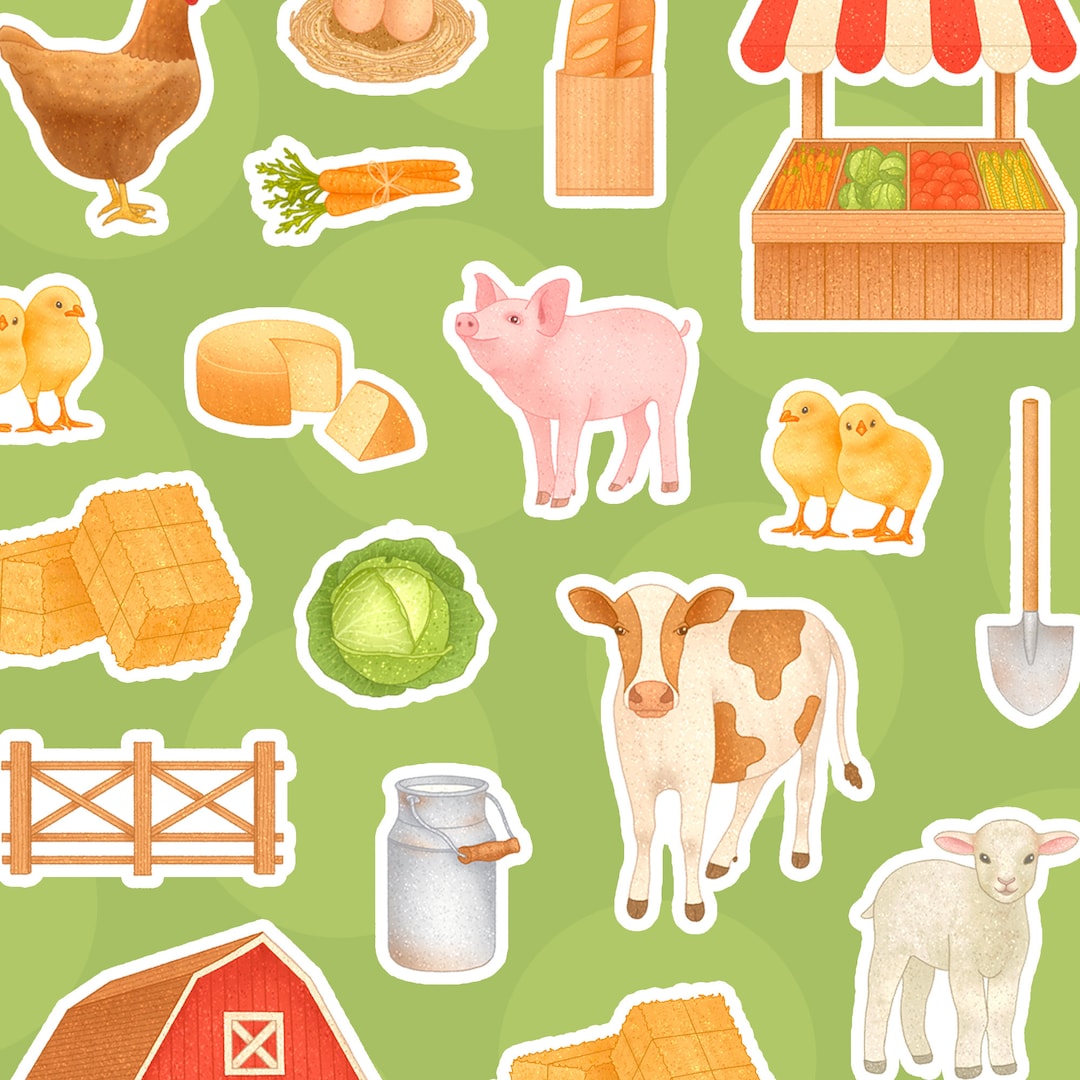 Farm Animals Sticker Pack | Farm Life Stickers - Etsy