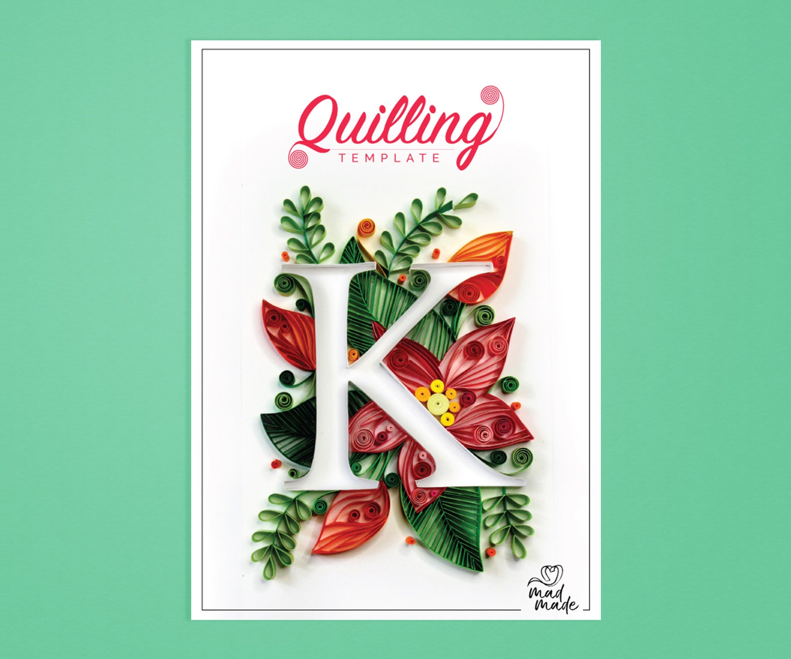 Paper Quilling Template Monogram Alphabet K on Edge Quilling - Etsy