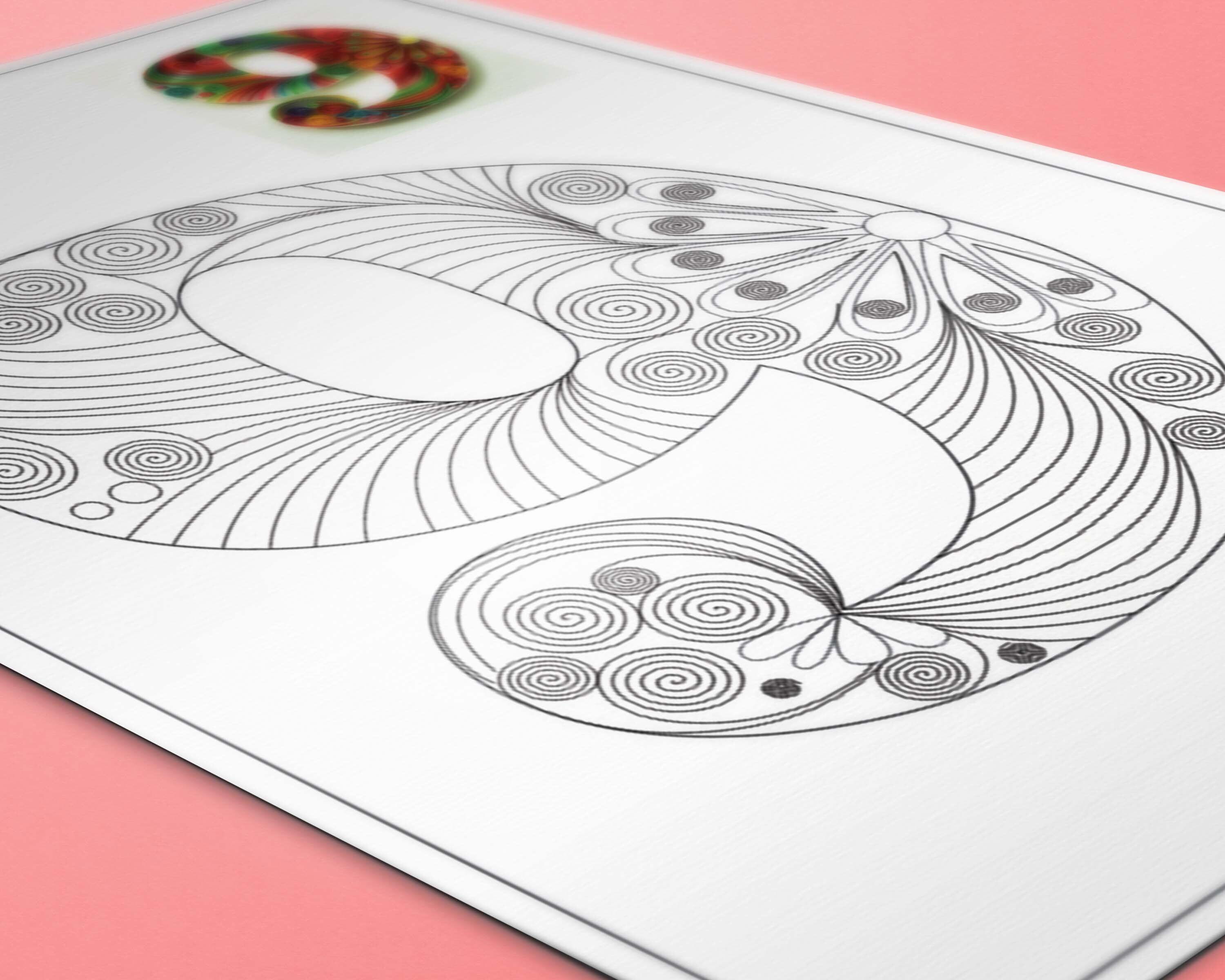 Make Paper Quilling Number Nine Template Pattern - Etsy