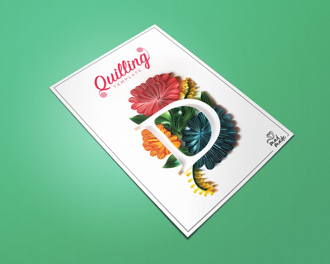 Paper Quilling Template Monogram Alphabet D on Edge Quilling - Etsy