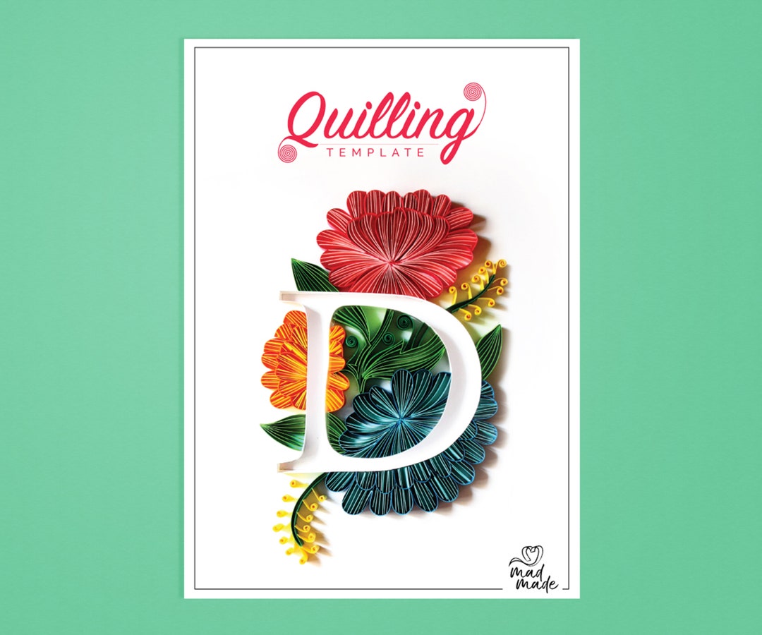 Paper Quilling Template Monogram Alphabet D on Edge Quilling - Etsy