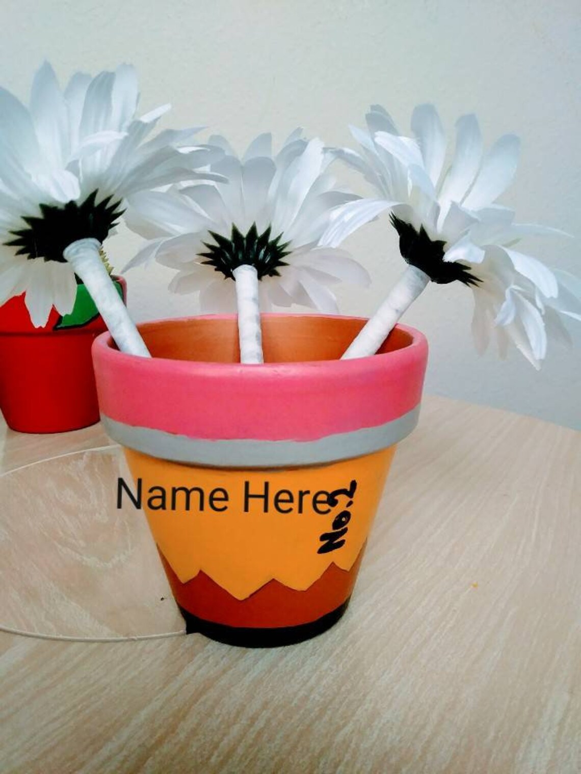 Set of 3 School Themed Flower Planters-teacher Appreciation Gifts-candy ...