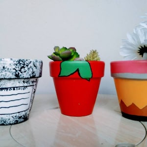 Set of 3 School Themed Flower Planters-teacher Appreciation Gifts-candy ...