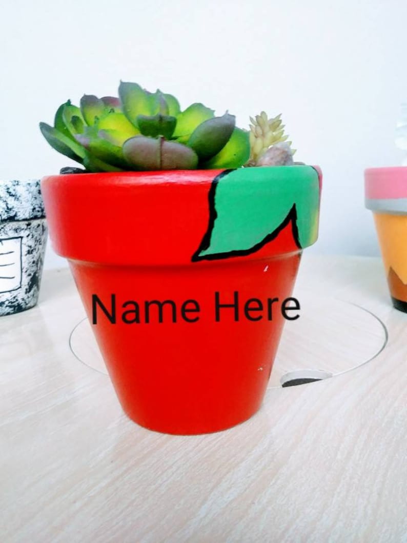 Set of 3 School Themed Flower Planters-teacher Appreciation Gifts-candy ...