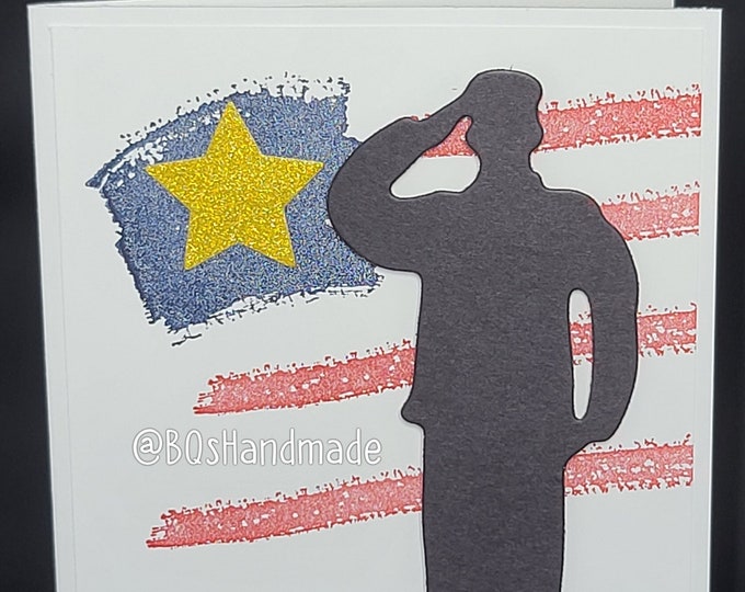 Saluting Solider Card | Handmade | Blank | Homemade | Thank You | Love ...