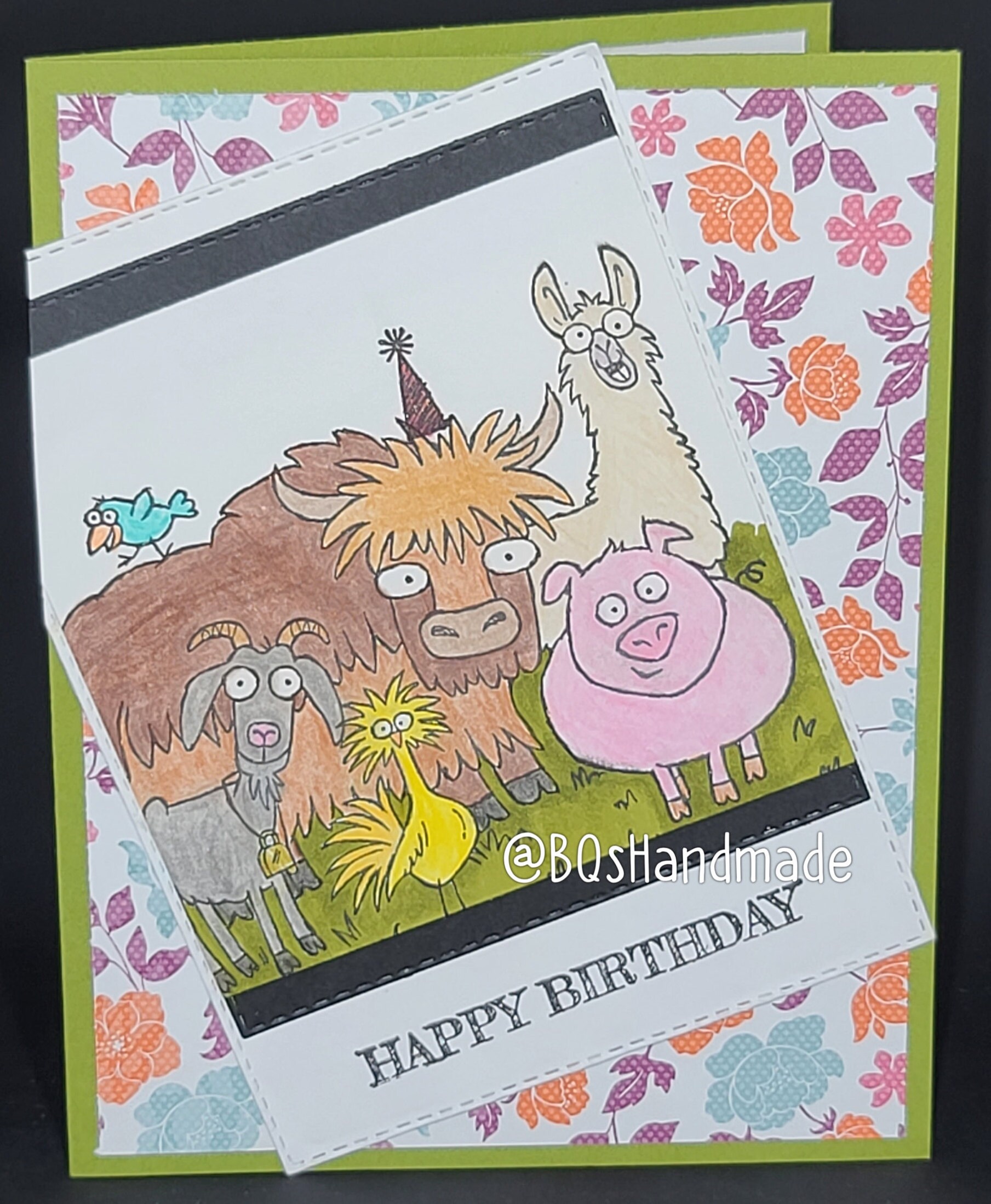 Farm Animal Themed Birthday Card Handmade Blank Homemade | Etsy