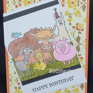 Farm Animal Themed Birthday Card | Handmade | Blank | Homemade | From ...
