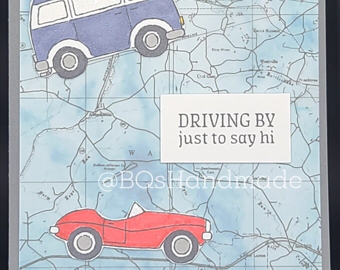 Driving by to Say Hi Car Themed Card Handmade Blank Homemade - Etsy