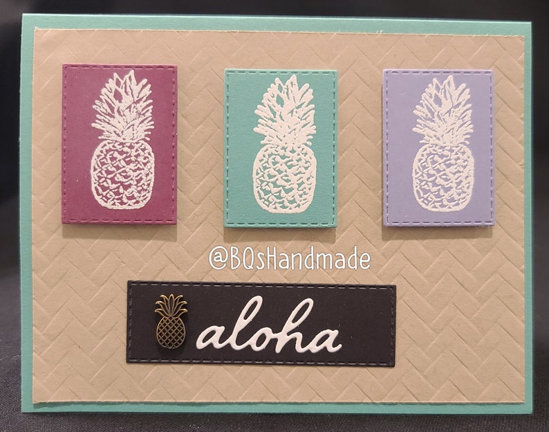Tropical Pineapple Themed Aloha Card | Handmade | Blank | Homemade ...