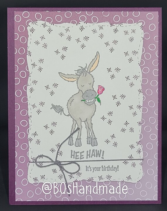 Hee Haw It's Your Birthday Donkey Themed Card Handmade | Etsy