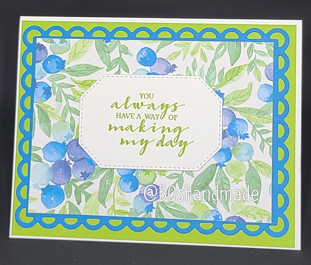 Blueberry Themed Appreciation Card | Handmade | Blank | Homemade ...