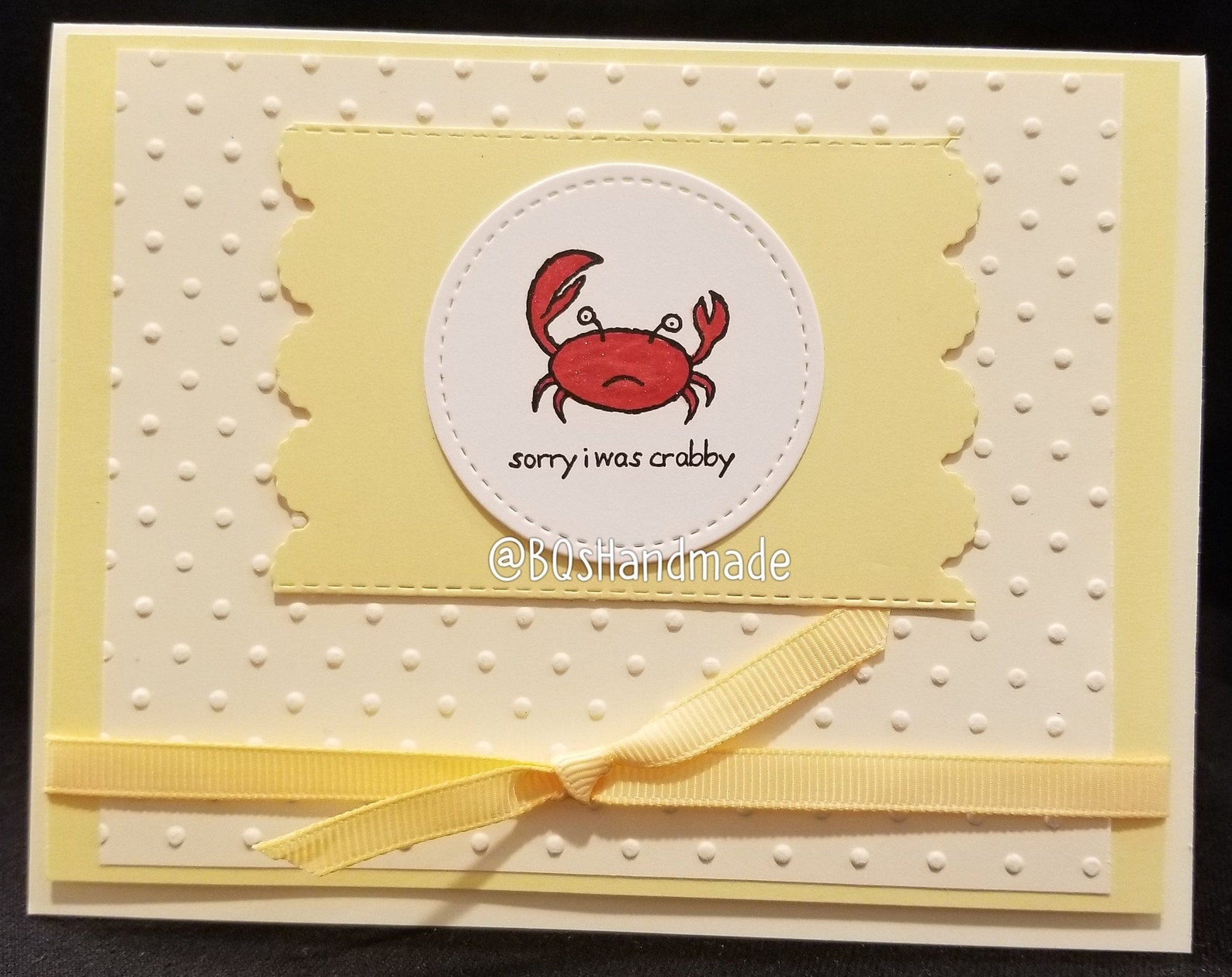 Sorry I Was Crabby Card Handmade Blank Homemade - Etsy