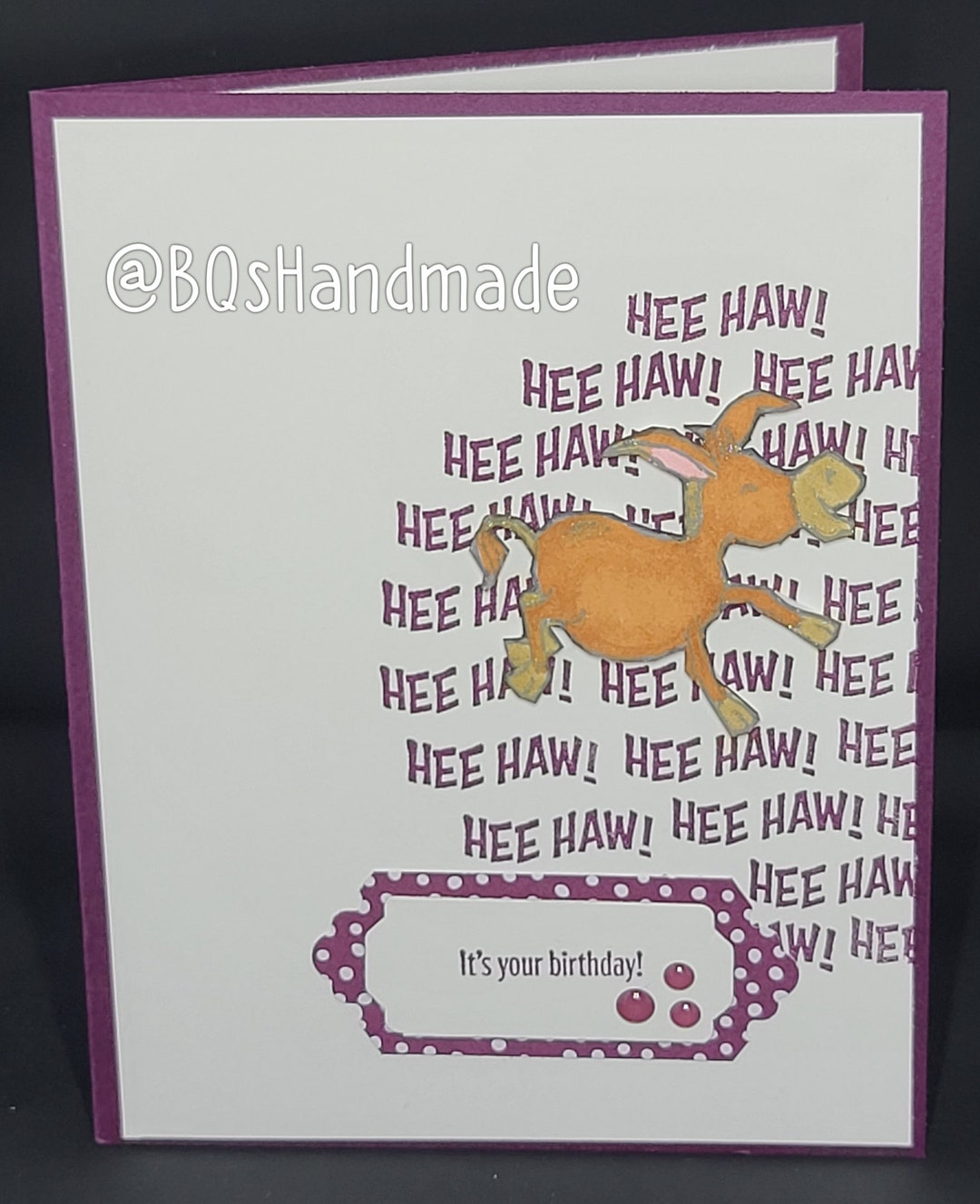 Donkey Themed Card | Handmade | Blank | Homemade | Happy Birthday | Hee ...