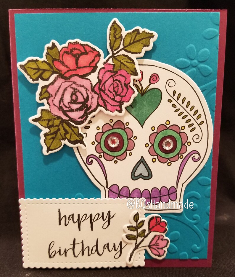 Dia de Los Muertos Birthday Card Homemade Blank Handmade | Etsy
