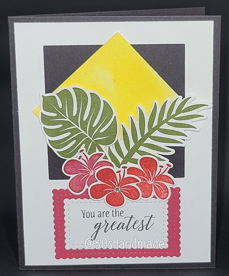 Tropical Themed Card Handmade Blank Homemade Happy | Etsy