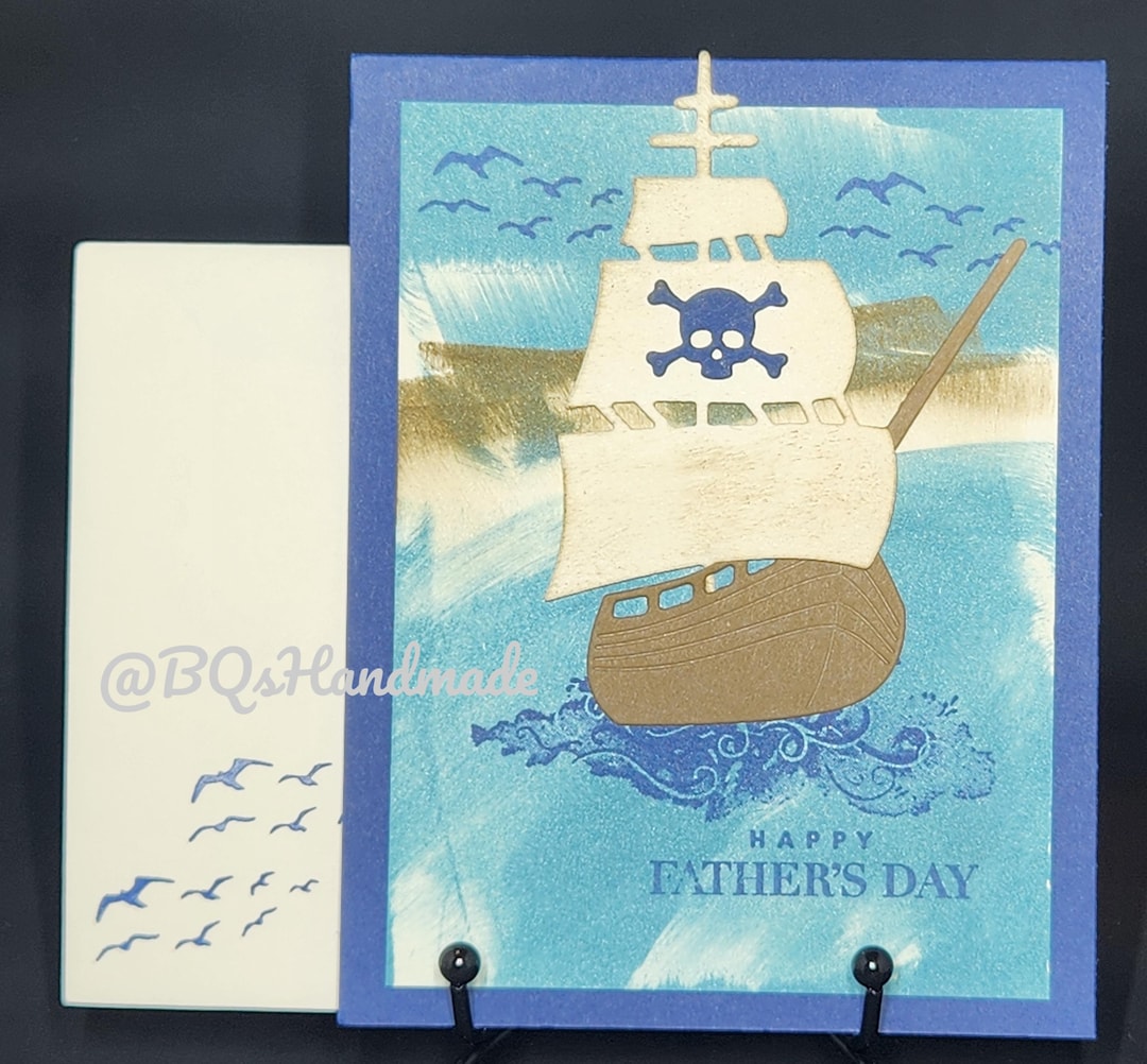 Pirate Ship Themed Father's Day Card | Handmade | Blank | Homemade - Etsy