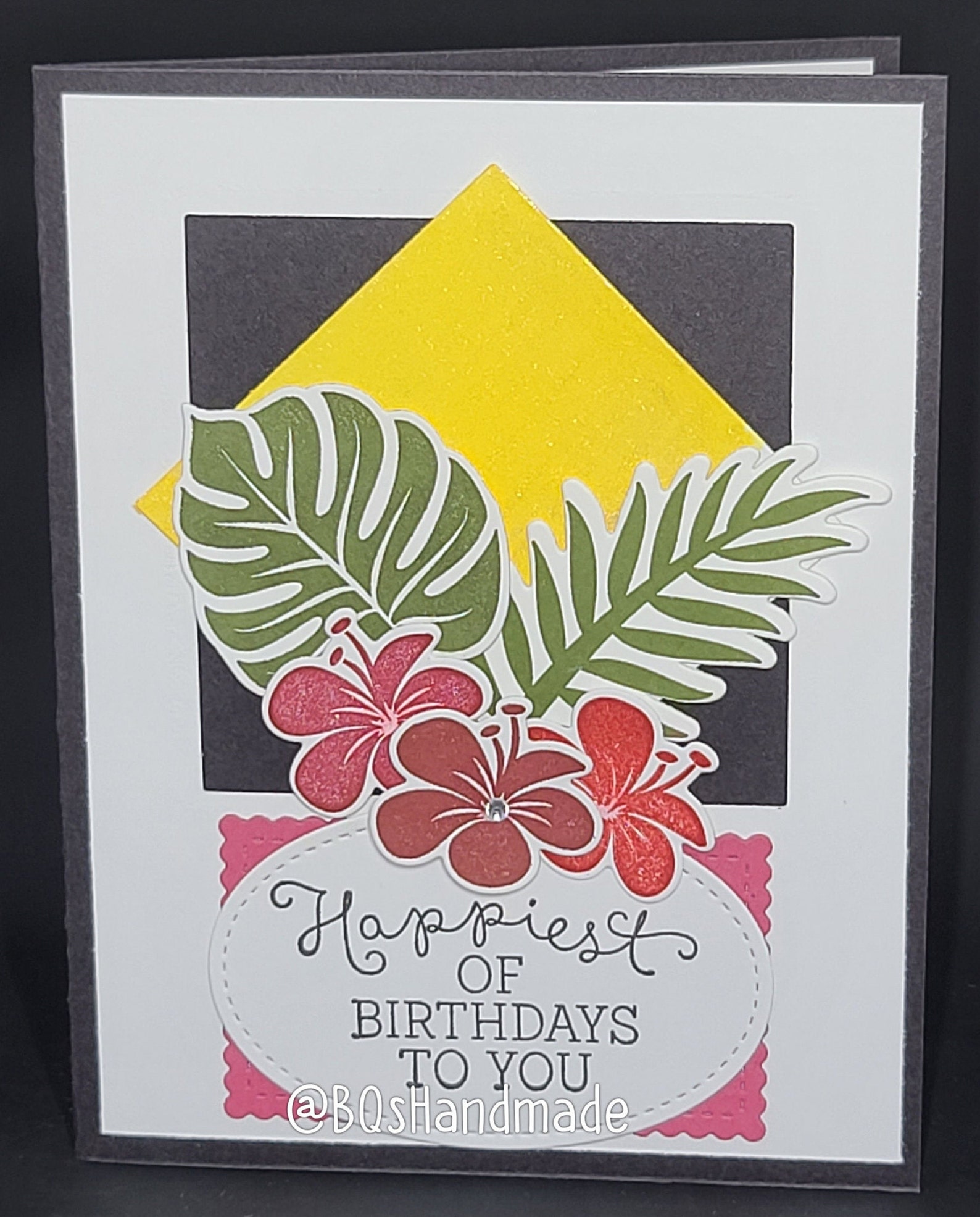 Tropical Themed Card Handmade Blank Homemade Happy | Etsy