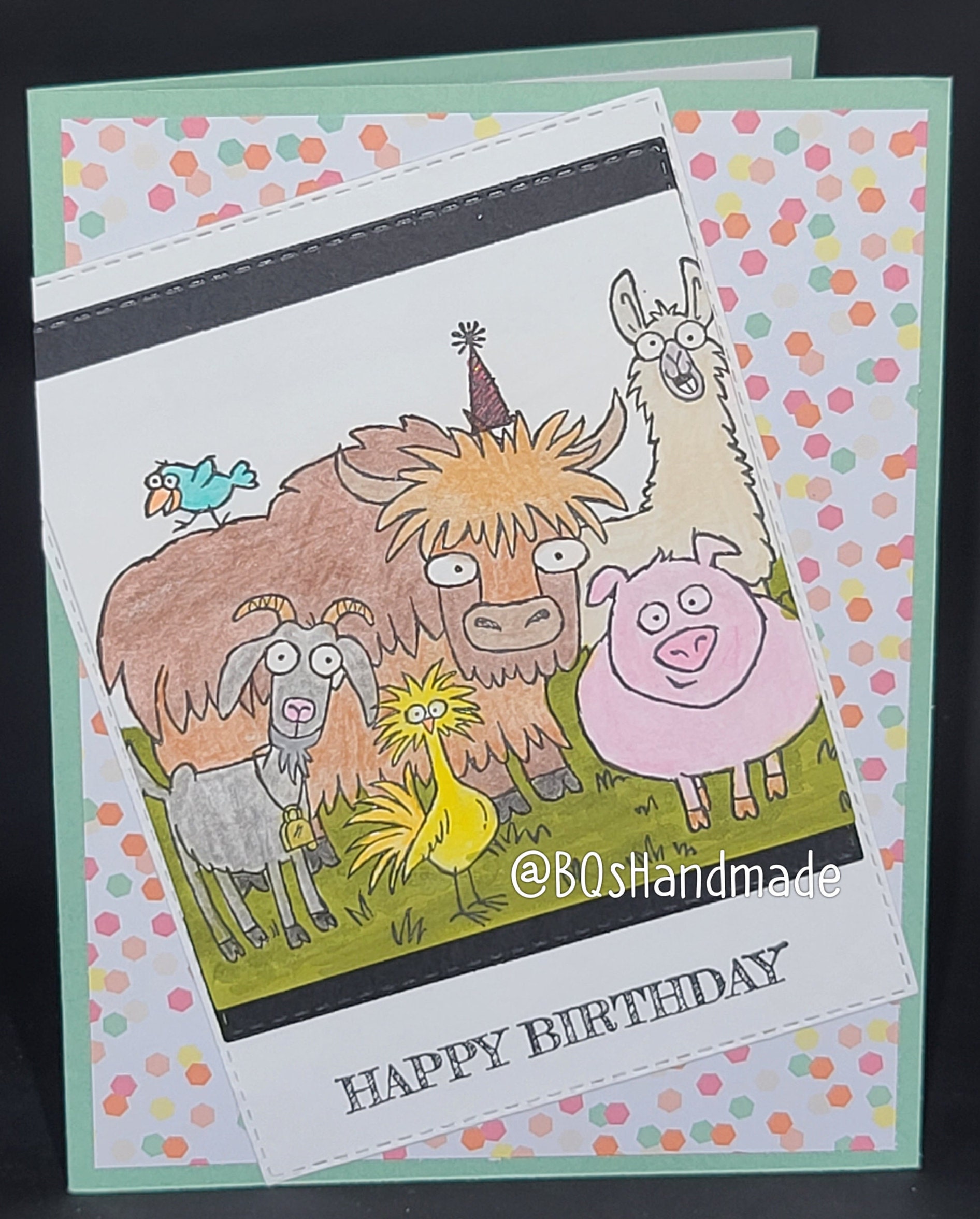 Farm Animal Themed Birthday Card Handmade Blank Homemade | Etsy