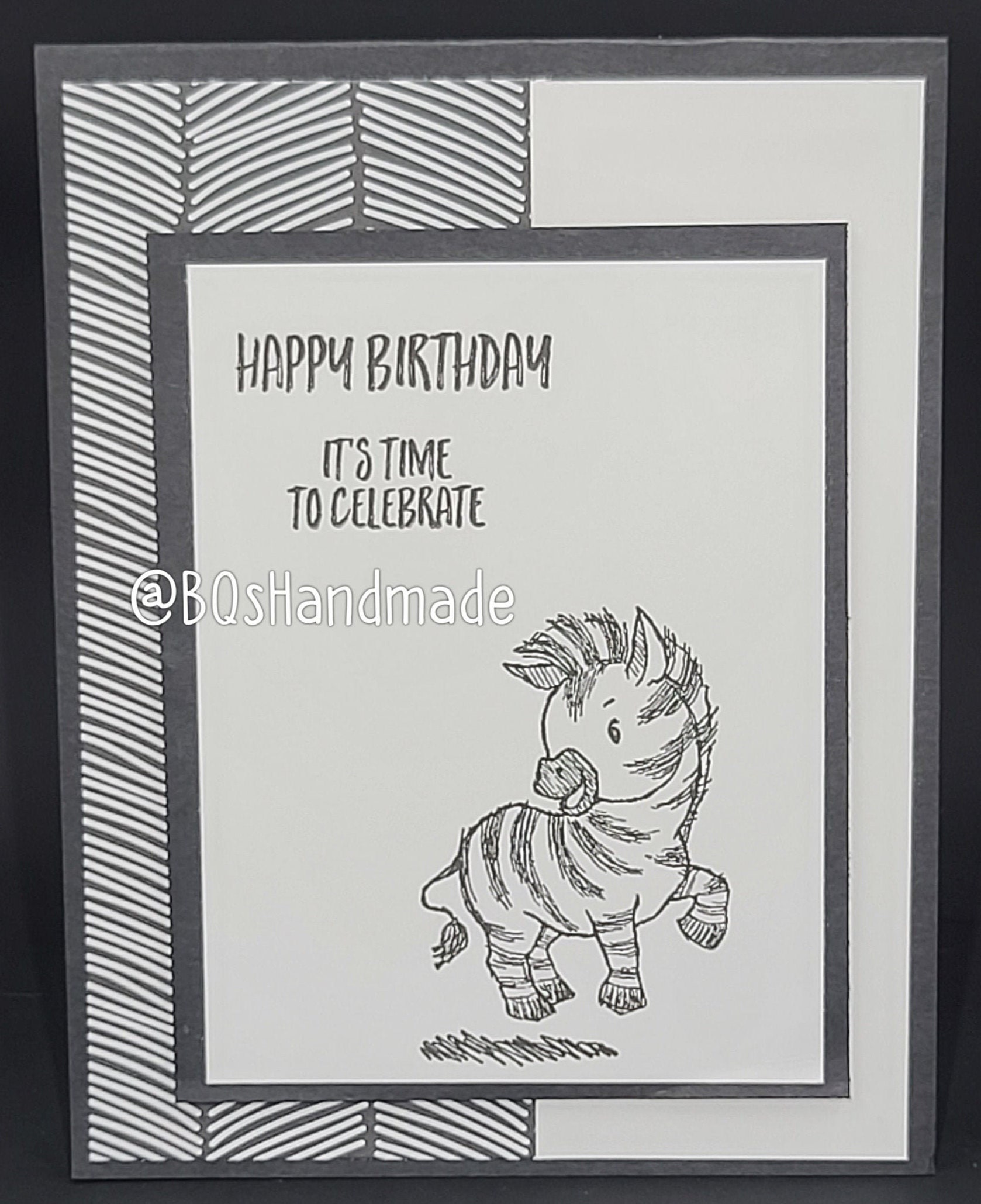 Zebra Themed Birthday Card Handmade Blank Homemade - Etsy