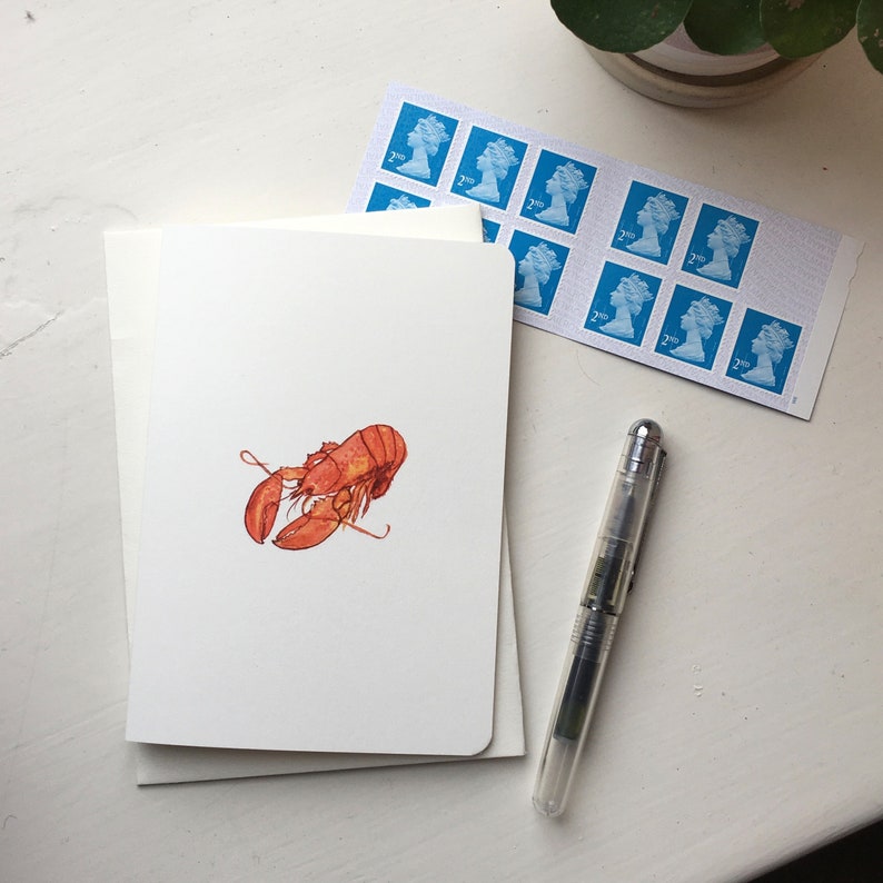 Lobster Greetings Cards Watercolour Illustration Pack of 3 - Etsy