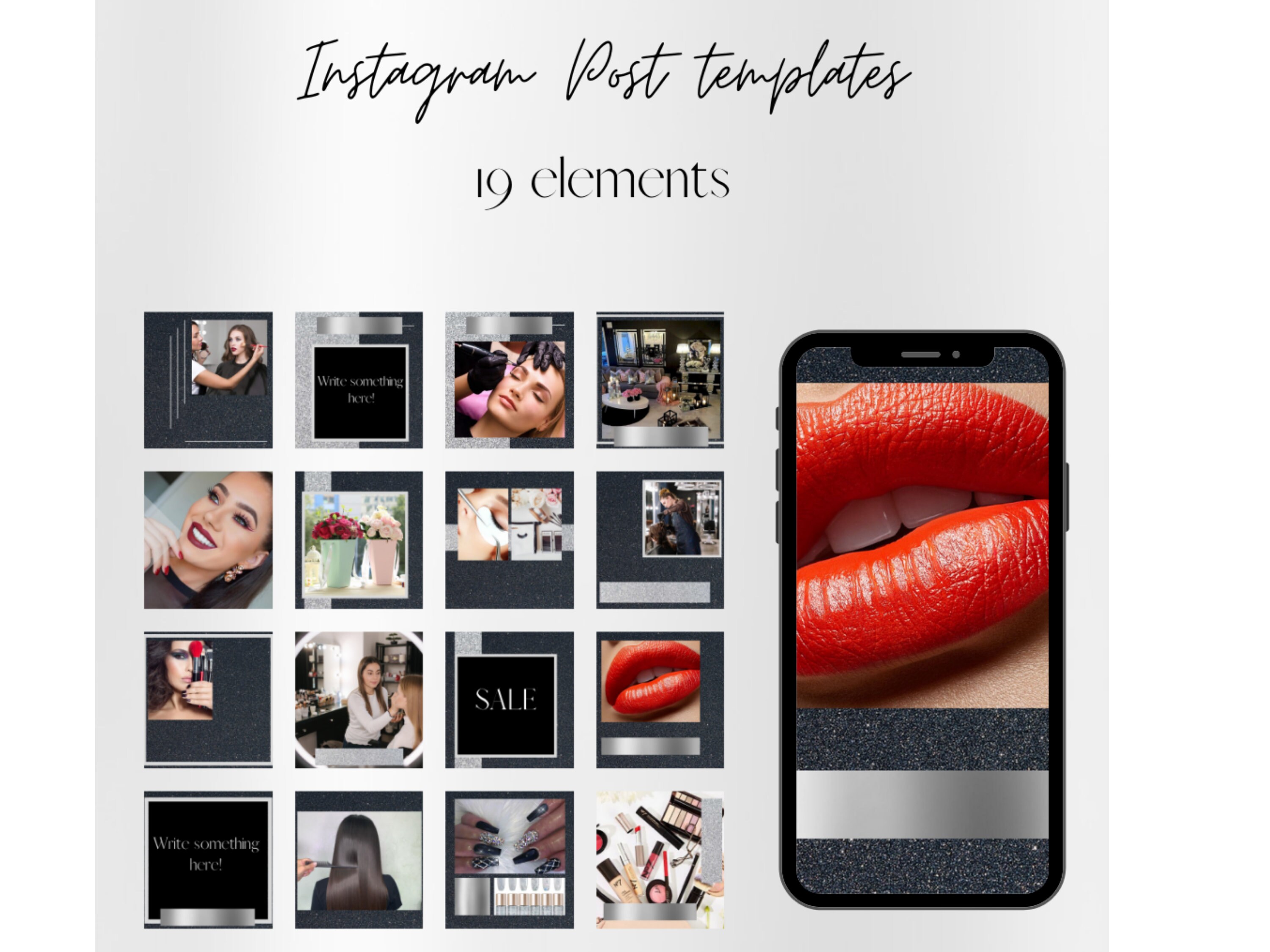 Editable Instagram Post Templates Instagram Black Templates - Etsy