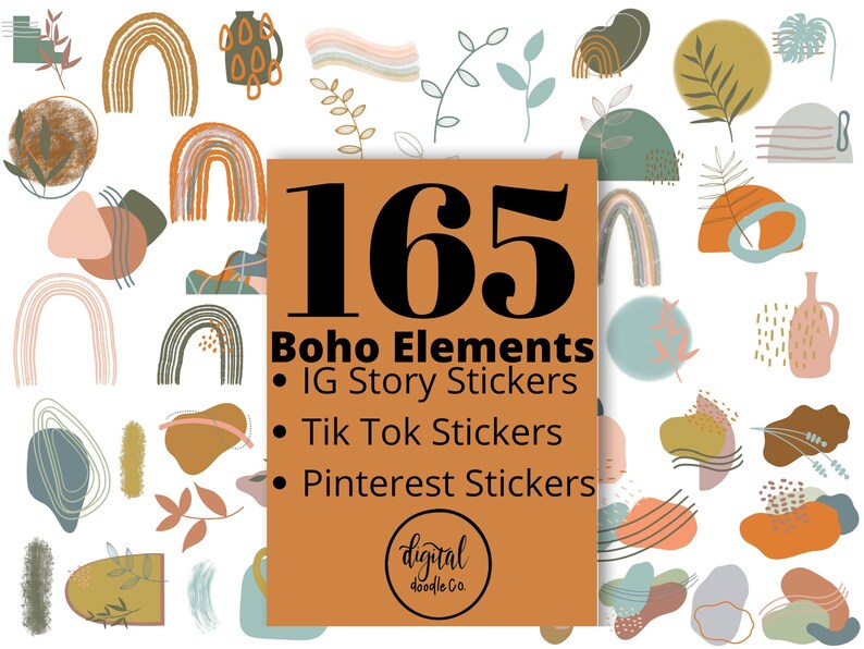 Boho Elements | Wall Art | Instagram Stickers | Boho Stickers ...