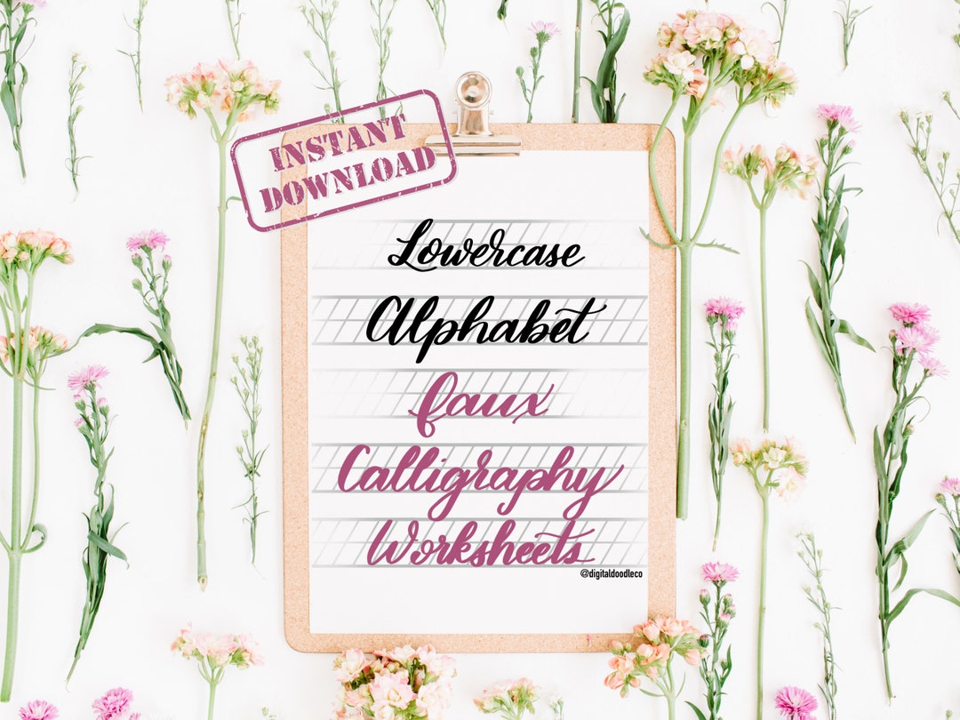 Faux Calligraphy Worksheets by Digitaldoodleco | Hand-lettering ...