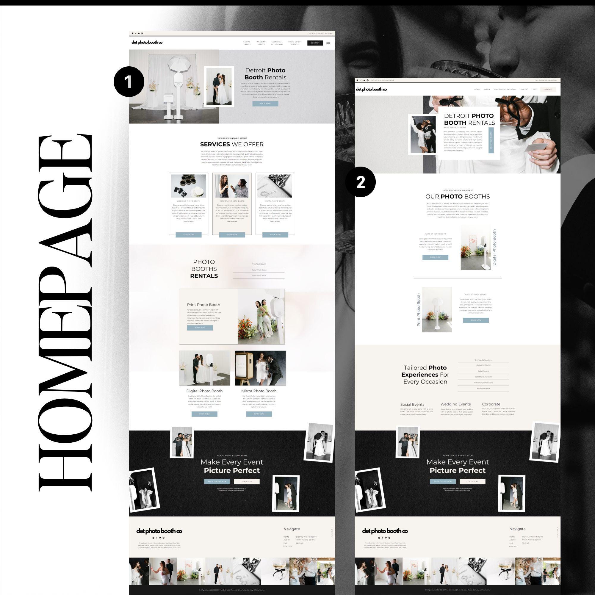 Showit Photo Booth Website Template - Etsy