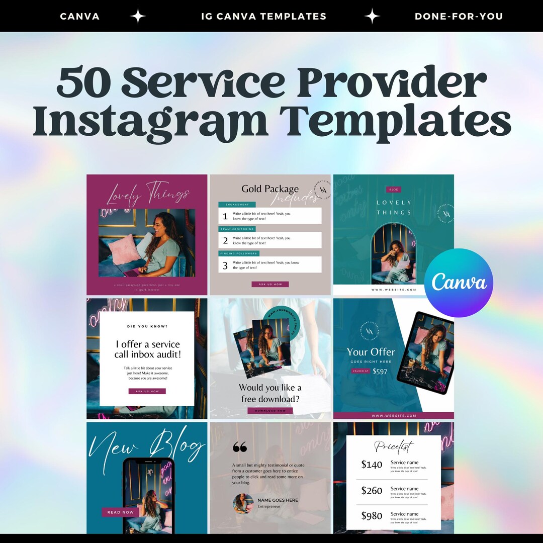 Service Provider Instagram Post Template Instagram Post Canva Template ...