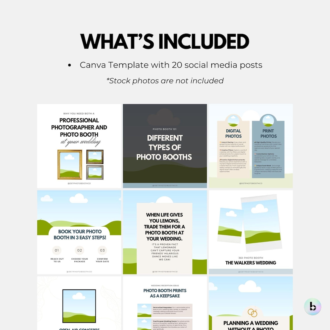 Content Kit #1 for Wedding Photo Booth Owners | Canva Template + PDF ...