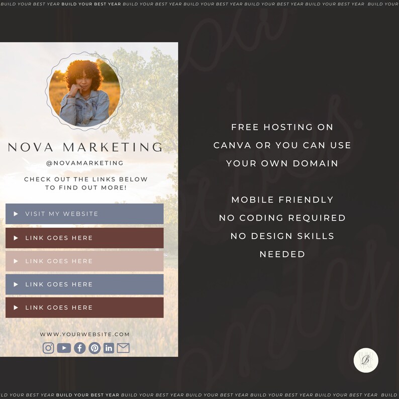 Canva Instagram Quick Links Bio Template Link Tree Alternate - Etsy