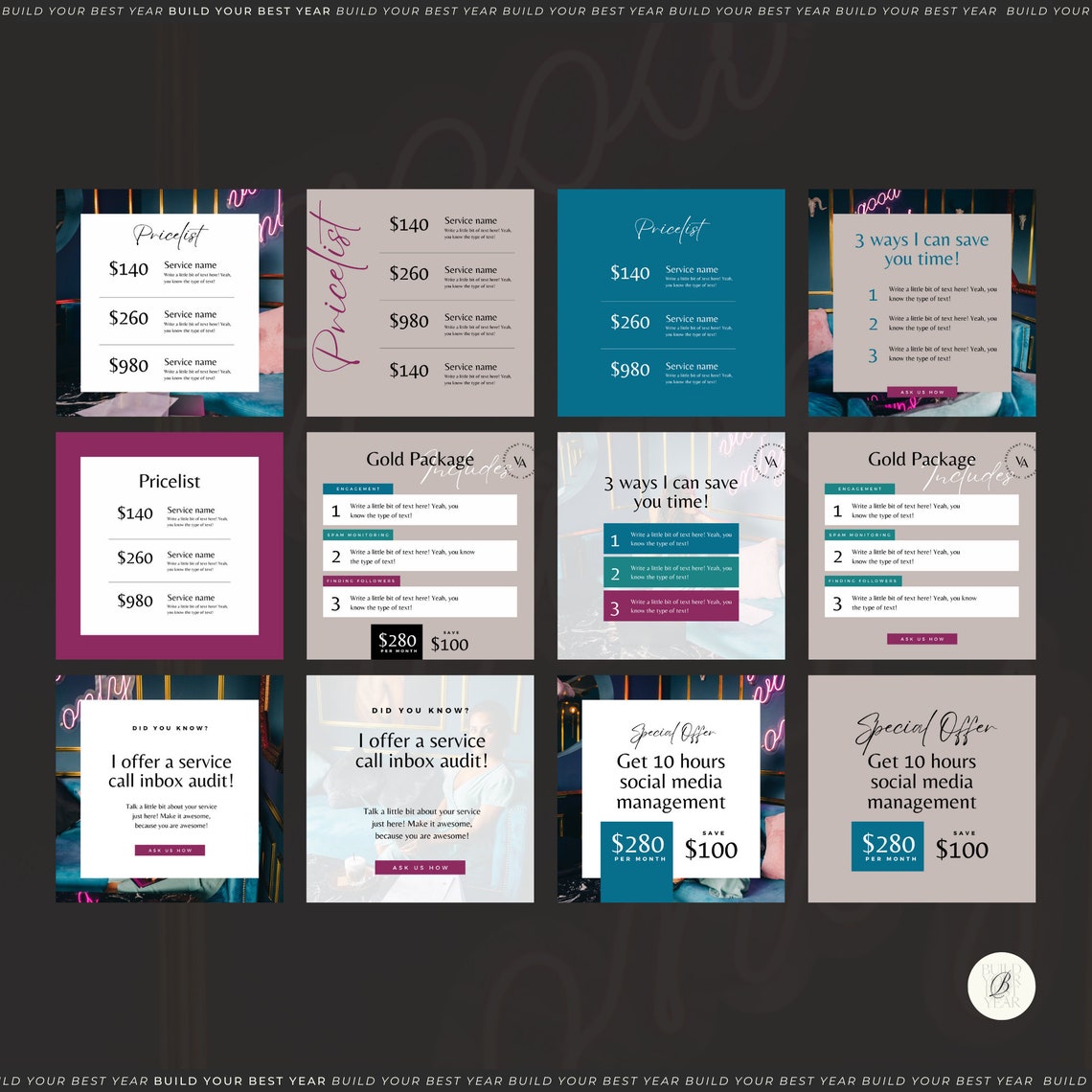 Service Provider Instagram Post Template Instagram Post Canva Template ...