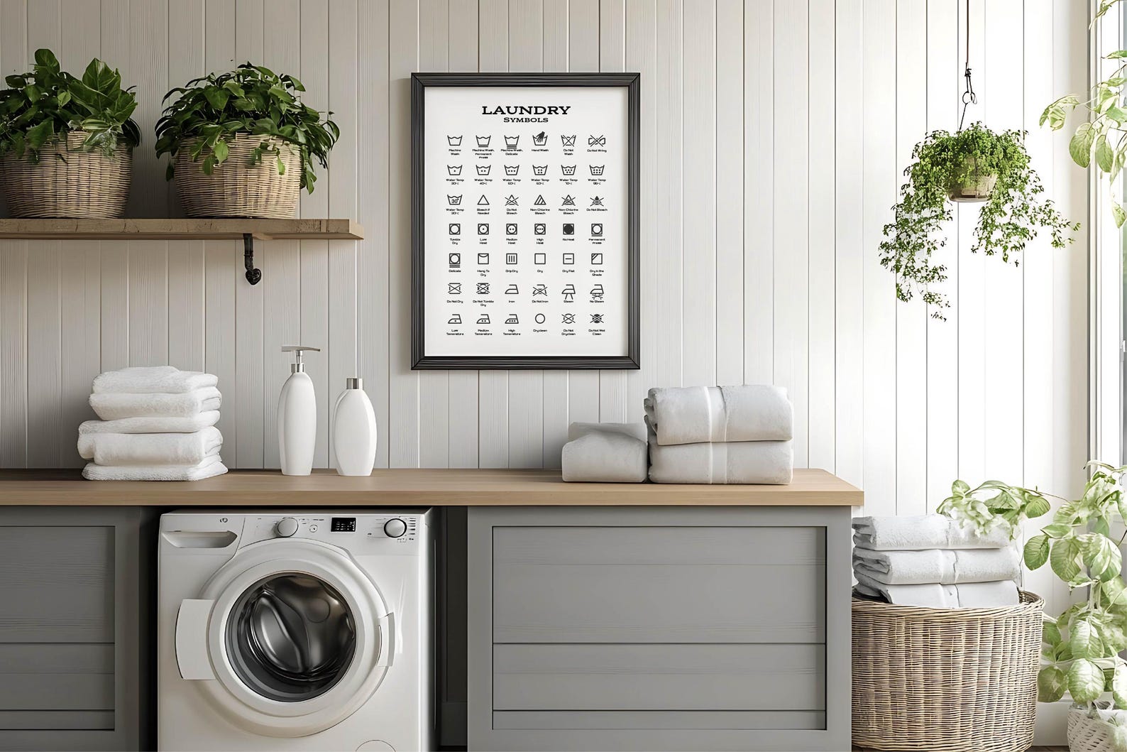 Laundry Care Symbols Poster | Minimalist, Museum-quality Matte Giclée ...