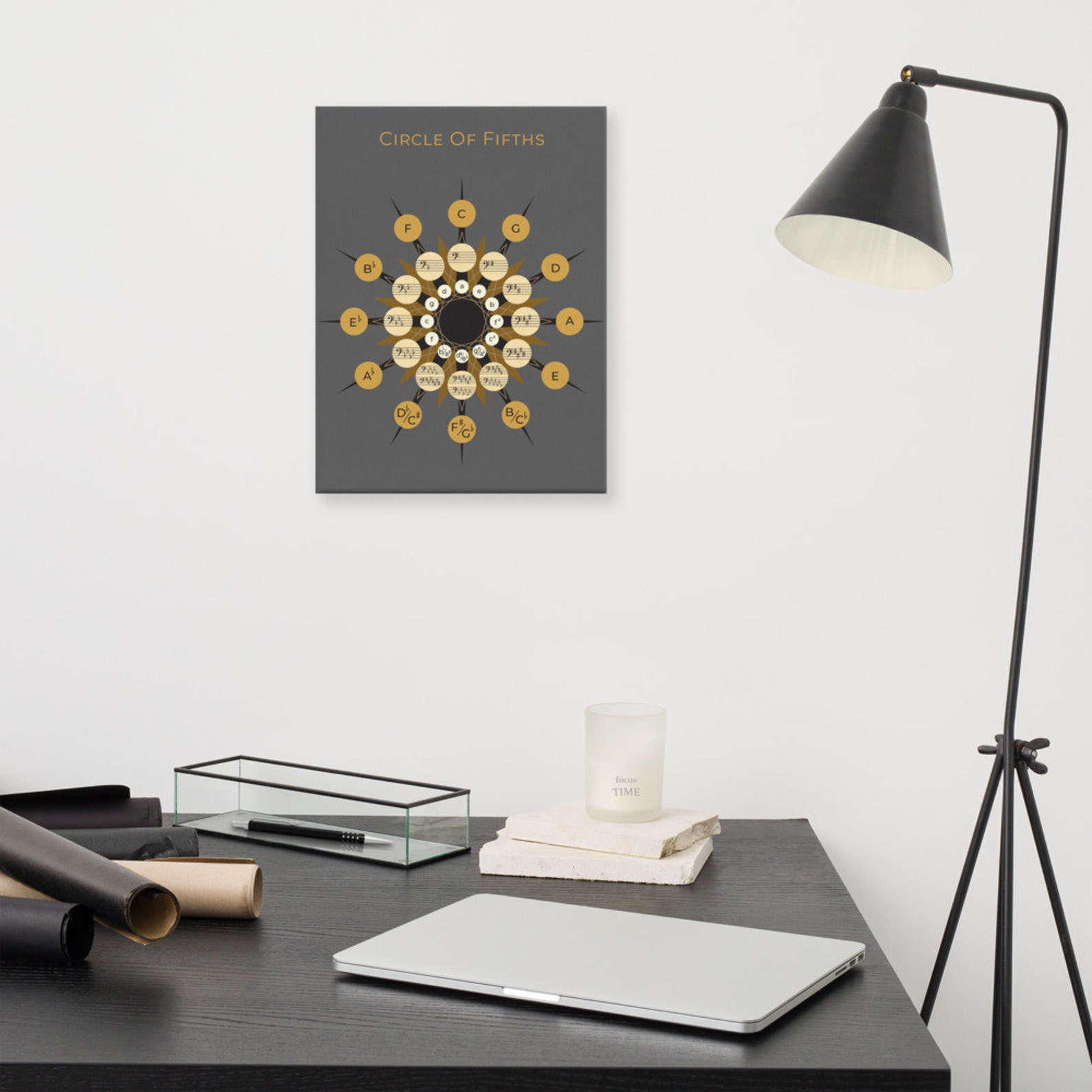 BASS CLEF Circle of Fifths Canvas Print | Music Theory Chart | Music ...