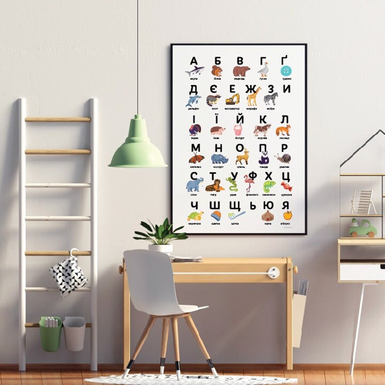 PRINTABLE Ukrainian Alphabet Poster | Українська Абетка | Children's ...