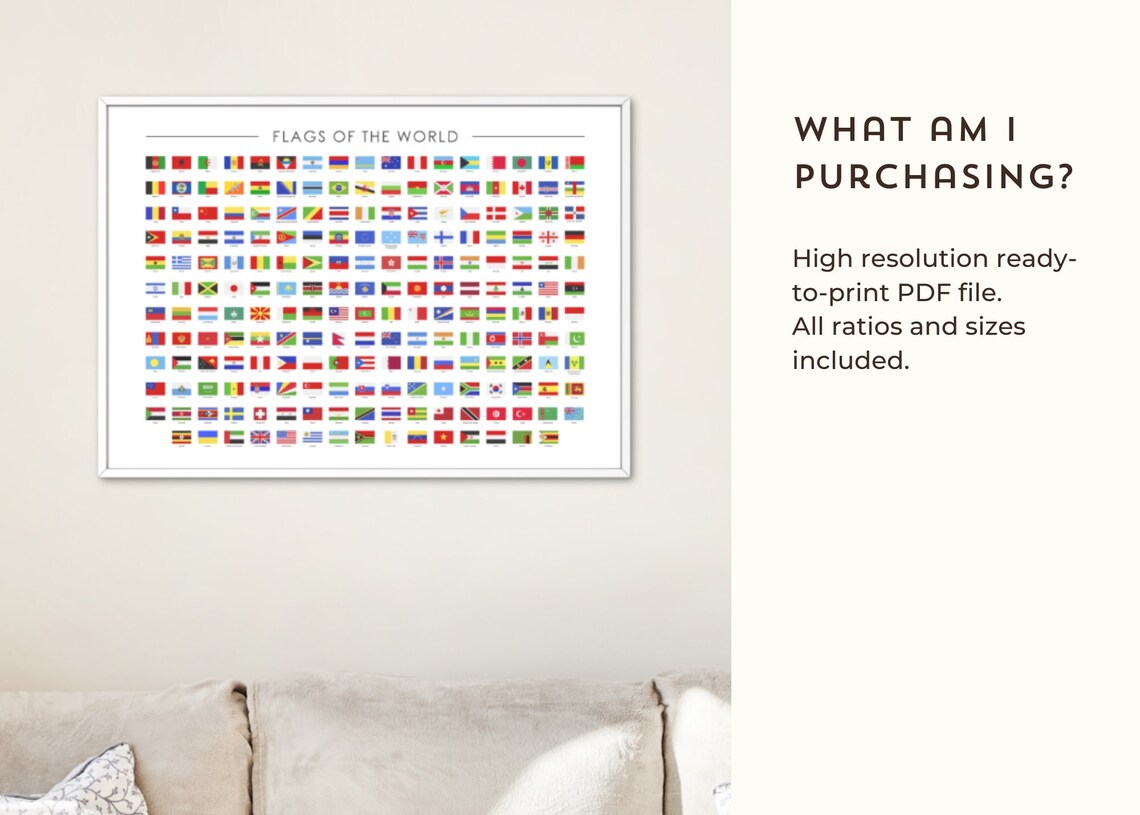 PRINTABLE Flags of the World Poster | Includes De Facto States ...