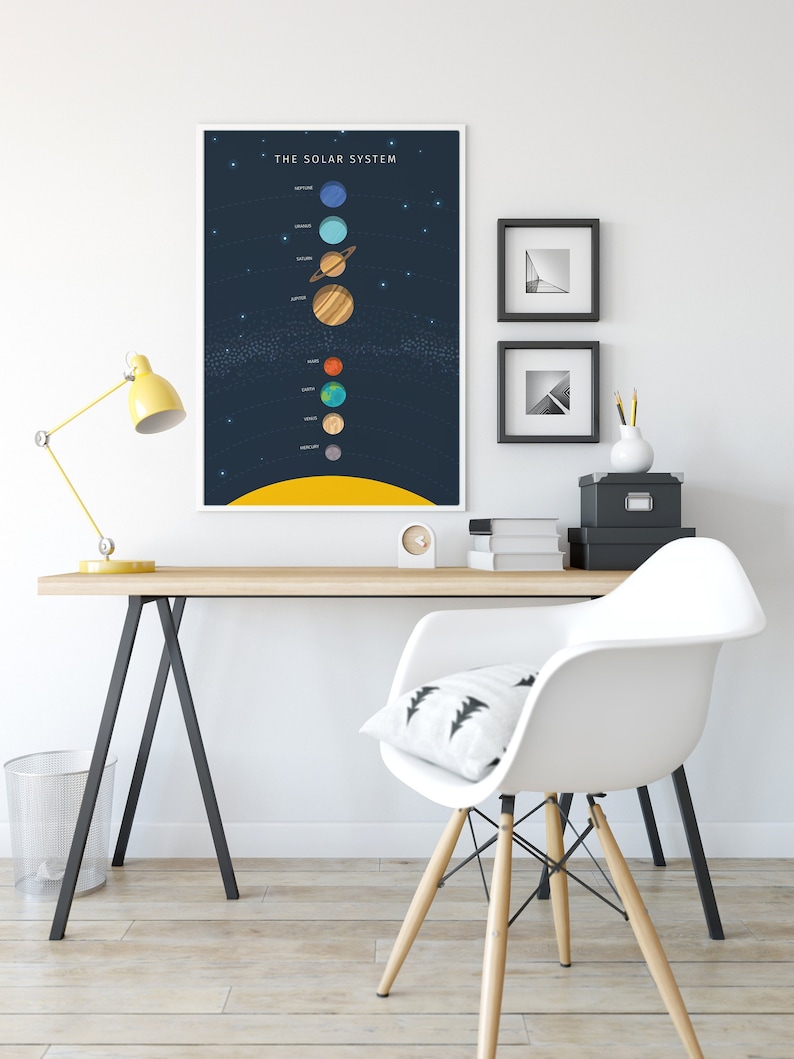 Solar System Poster | Giclée Print | Sun, Planets, Asteroid Belt ...
