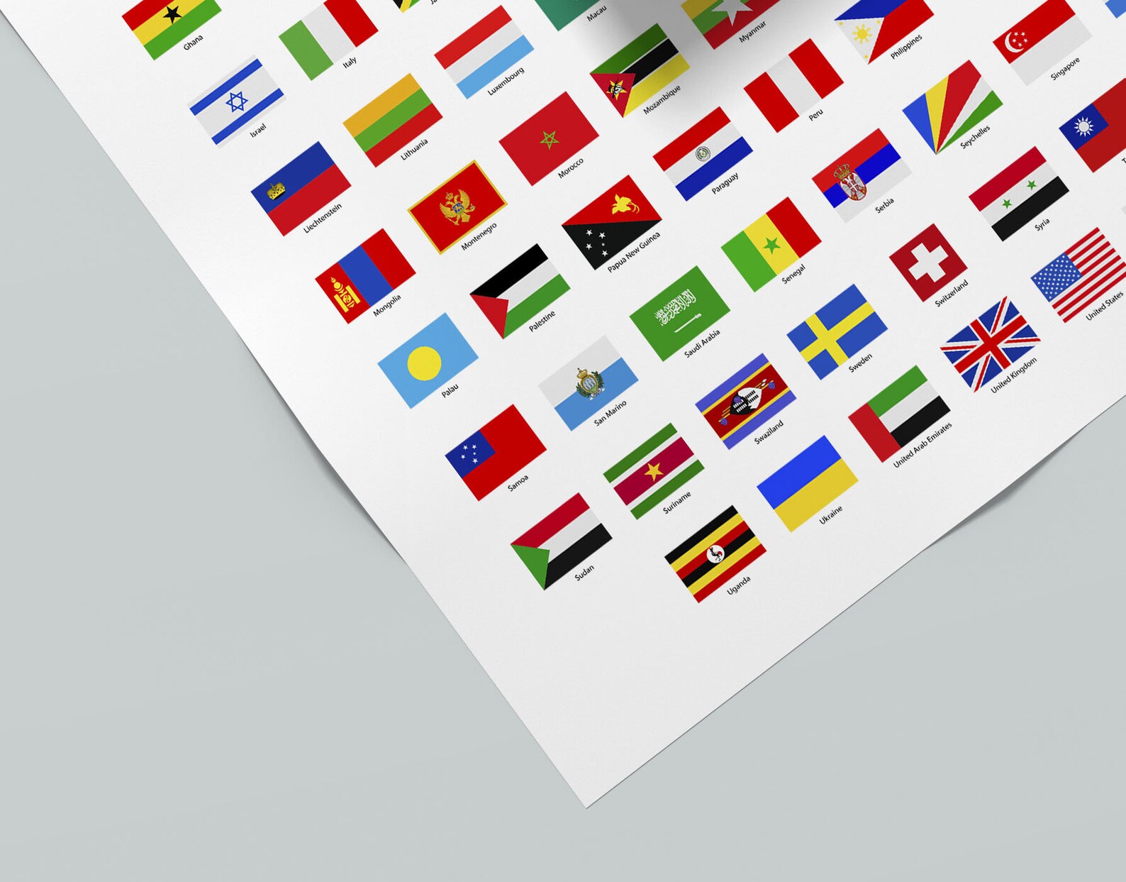 Flags of the World Print | Museum-quality Matte Giclée | Includes De ...