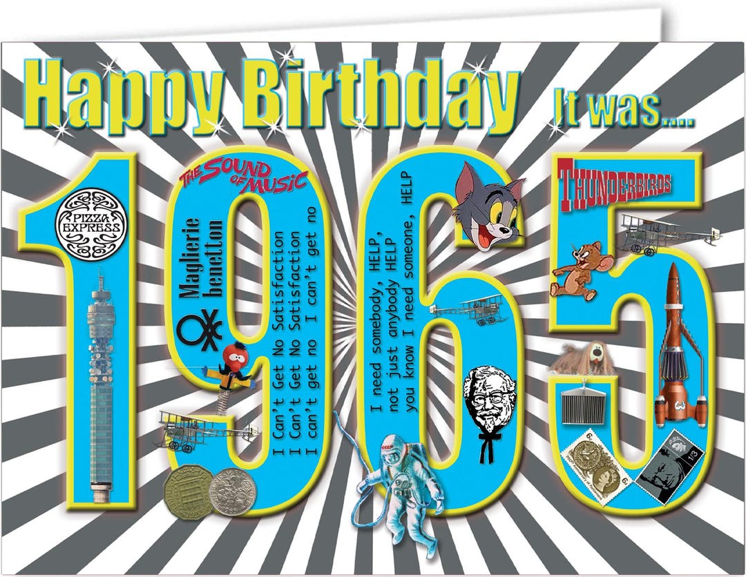 60th Birthday Card Souvenir of 1965 (2025) - Etsy