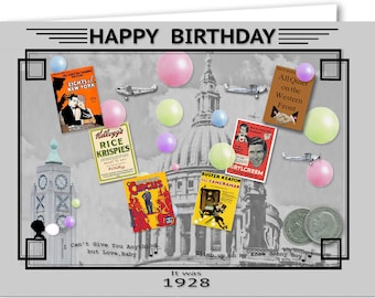 1928 Birthday Card | Etsy