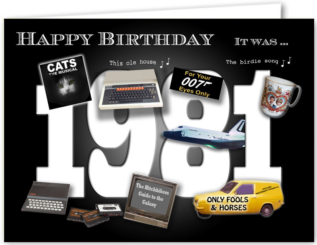 43rd Birthday Card Souvenir of 1981 2024 - Etsy