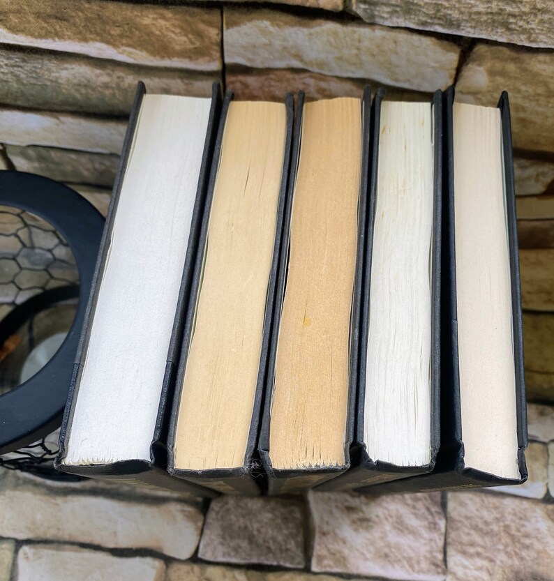 Set of 5 Black Books With Gold Letters, Black Book Set, Black and Gold ...