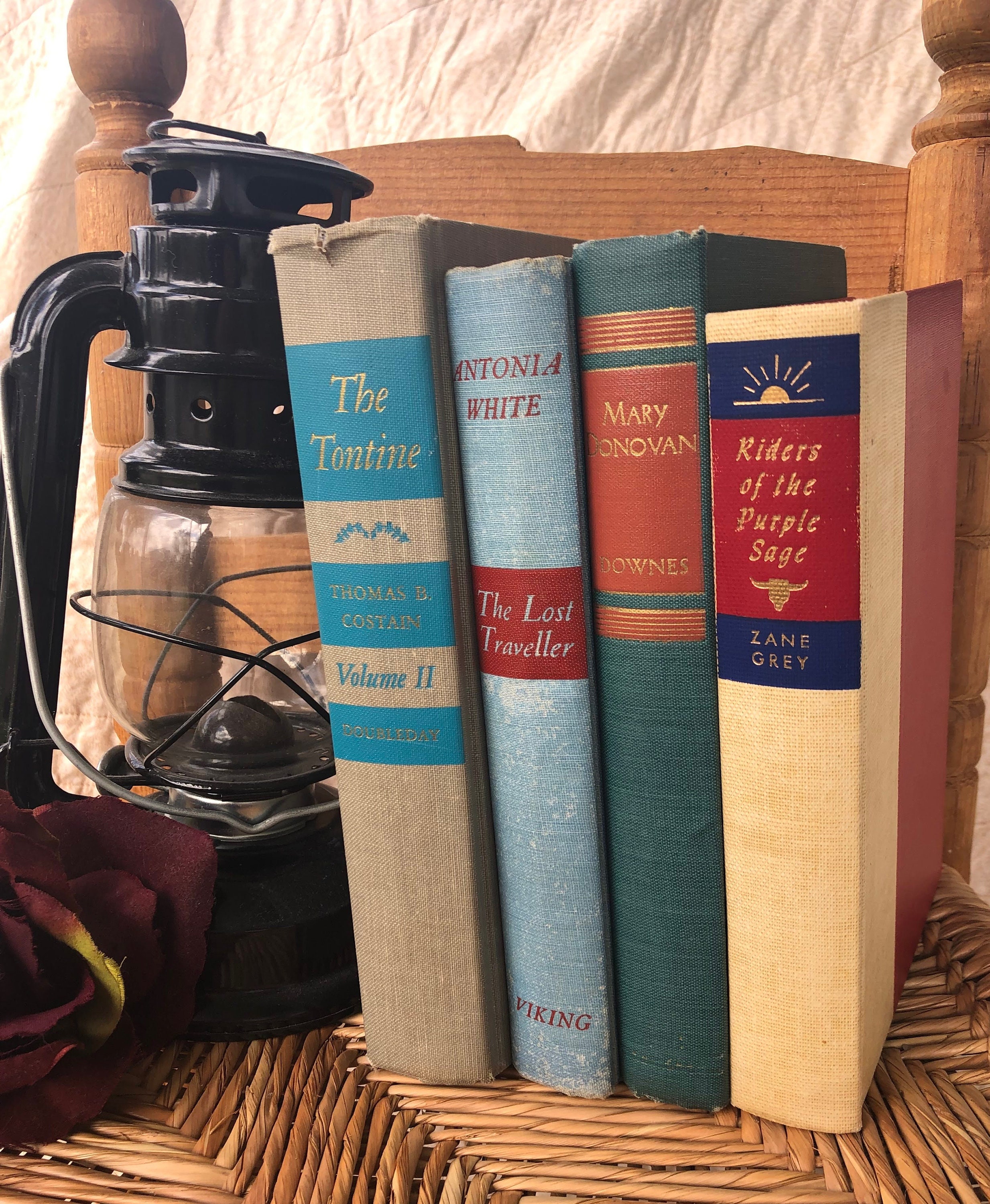 Vintage Book Set, Hardcover Books, Vintage Novels, Decorative Books ...