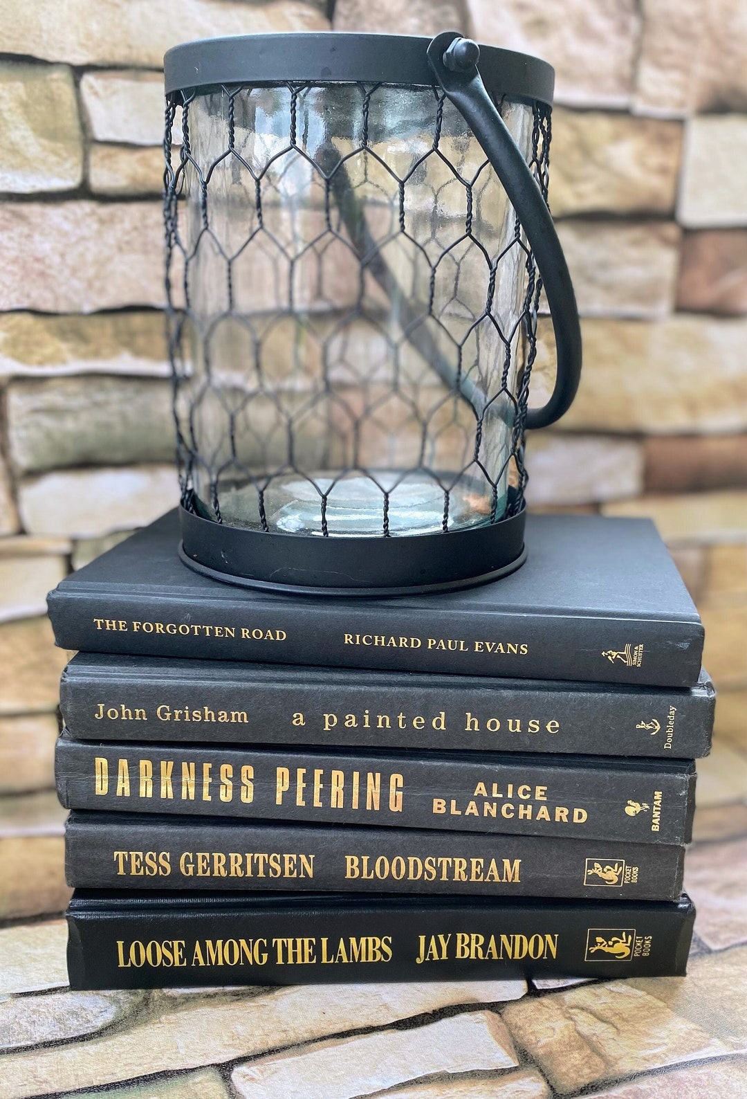 Set of 5 Black Books With Gold Letters, Black Book Set, Black and Gold ...