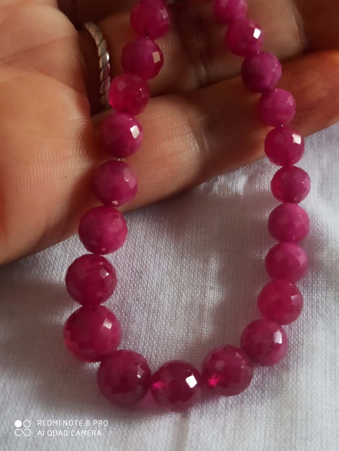Ruby Boll 13''AAA 159 Carat Ruby Corundum Faceted Bolls Gemstone Beads ...